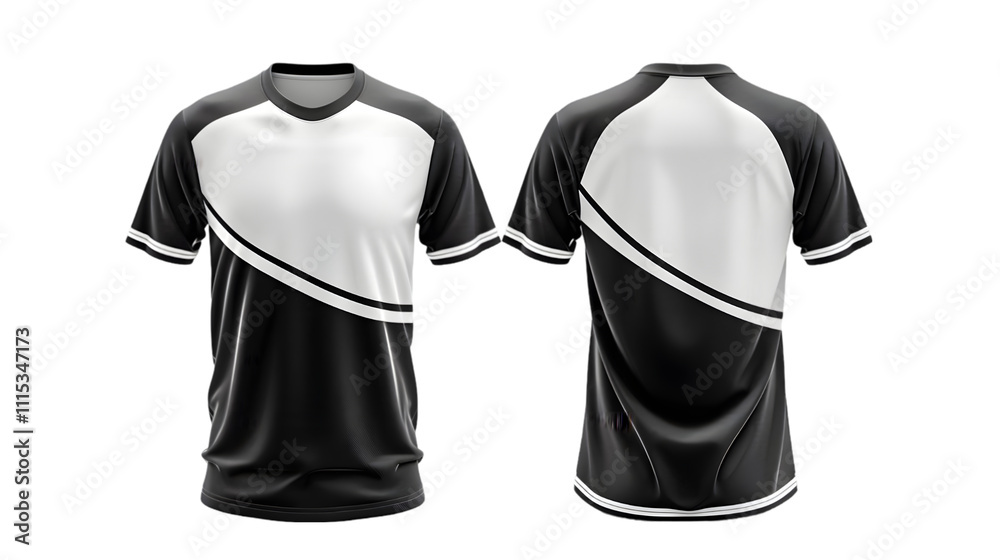 Sport jersey template with front and back view isolated on a ...