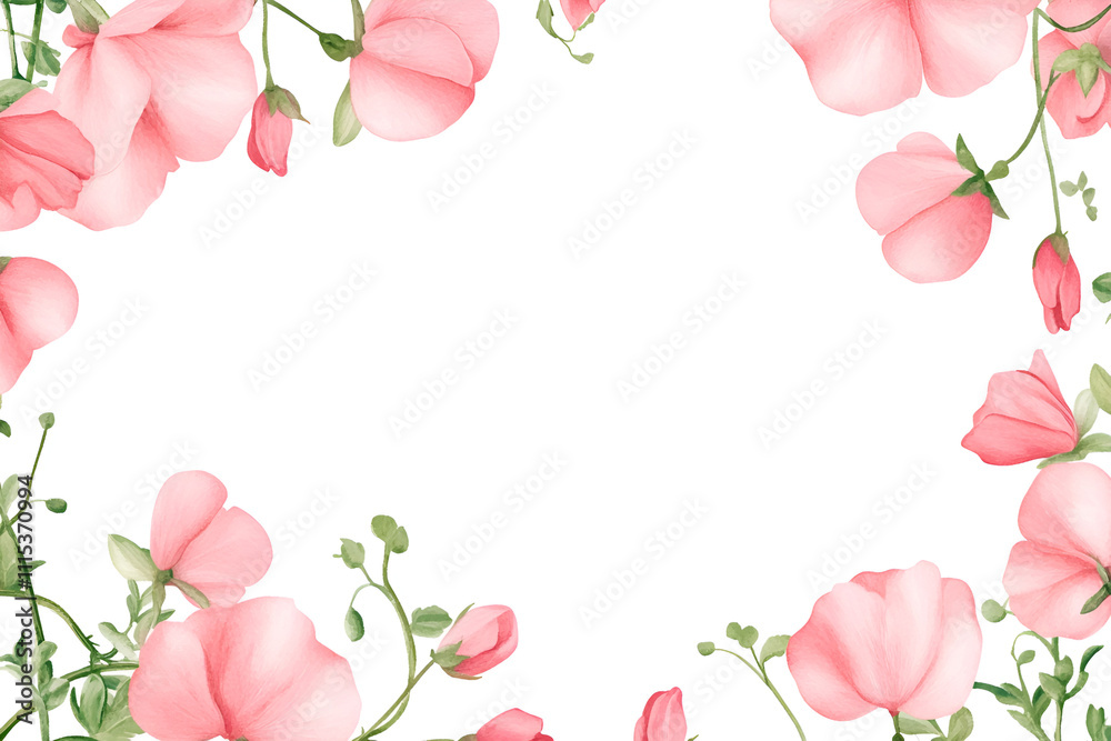 sweet pea themed frame or border for photos and text. pastel-colored ...
