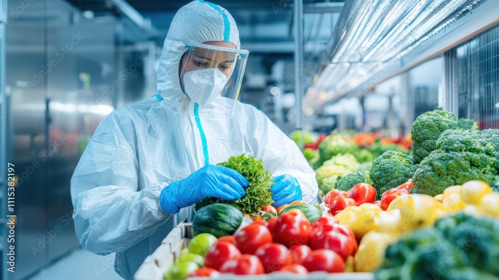 Fruit and vegetable inspection supermarket visual content indoor close ...