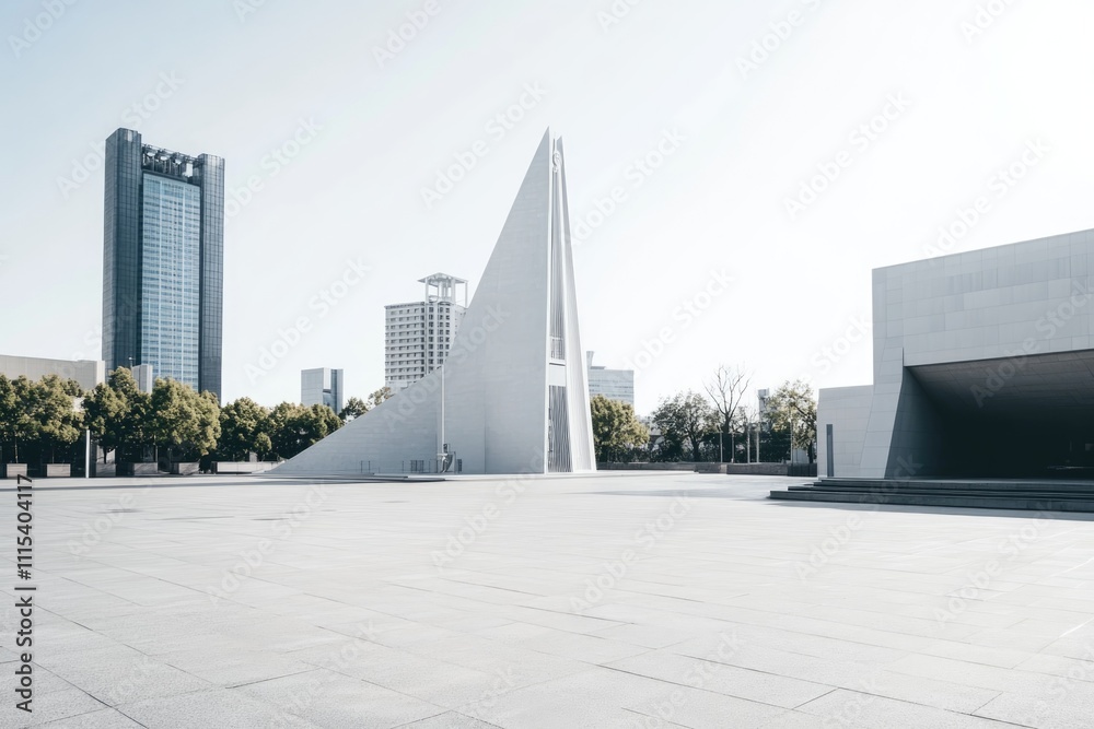 Futuristic Architectural Design in Open Plaza for Urban Spaces and ...