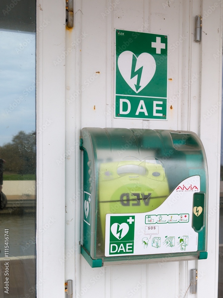 dae aivia logo sign and french brand text green automated external ...