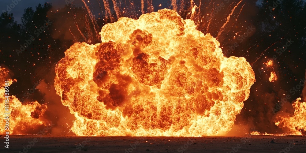 Giant controlled fireball erupts spectacularly, creating a stunning ...