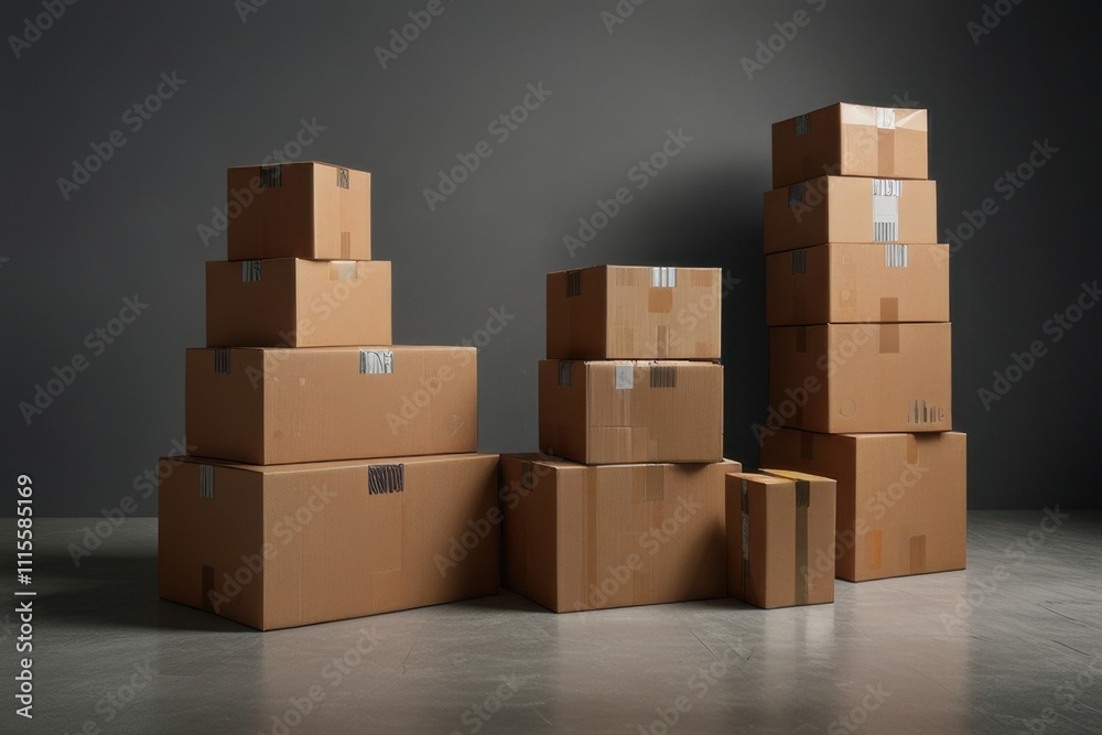 box package delivery cardboard carton packaging isolated shipping gift ...