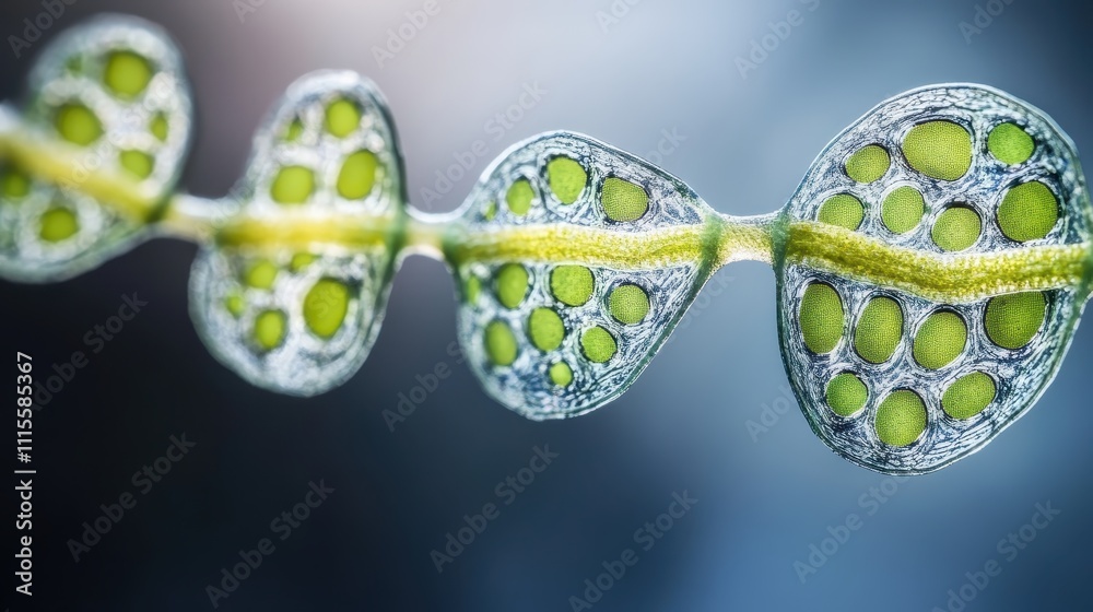 natural transpiration stomata process visualized as microscopic pores ...