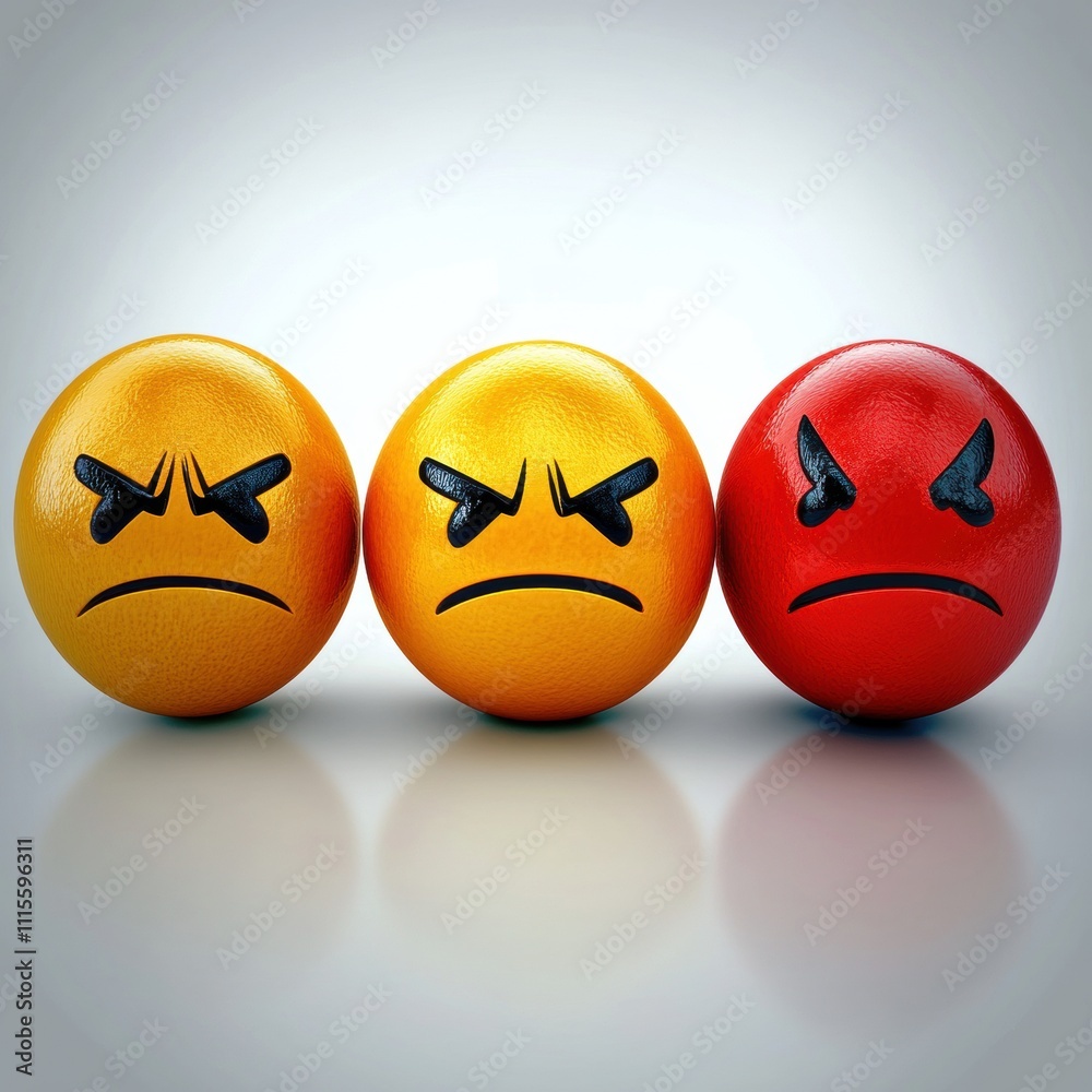 Expressing emotions smiley faces in various colors digital art ...