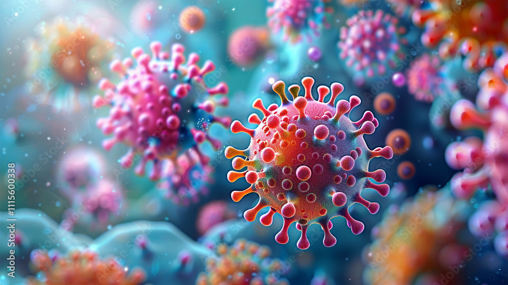 Microbiome intestine factories microbiota. Virus pink Gut health. Many ...