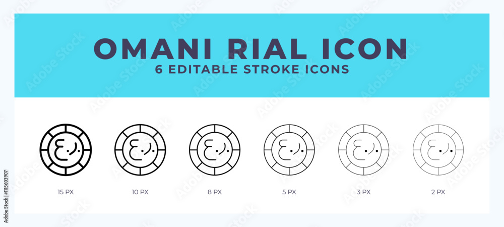 Omani rial icon symbol. Isolated. Vector illustration with editable ...