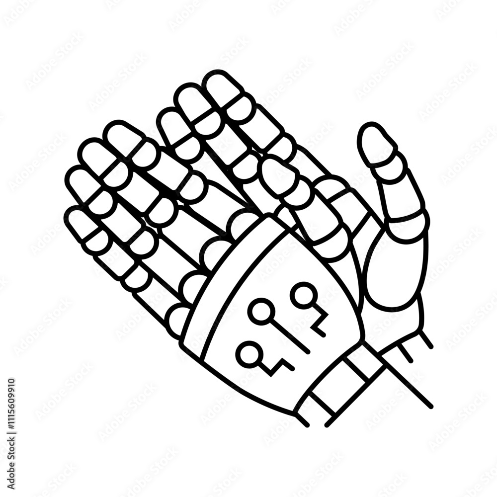 clap applause robot hand gesture line icon vector. clap applause robot ...