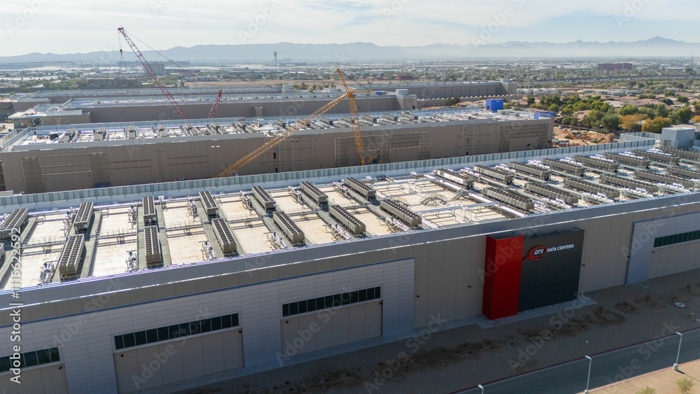 Aerial view of data center construction site. Stock Photo | Adobe Stock