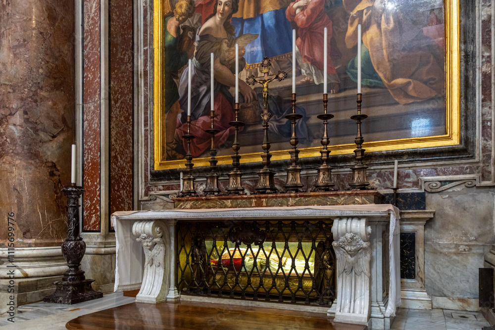 Vatican City - Nov 14th, 2024: The tomb of Pope Pius X inside St. Peter ...