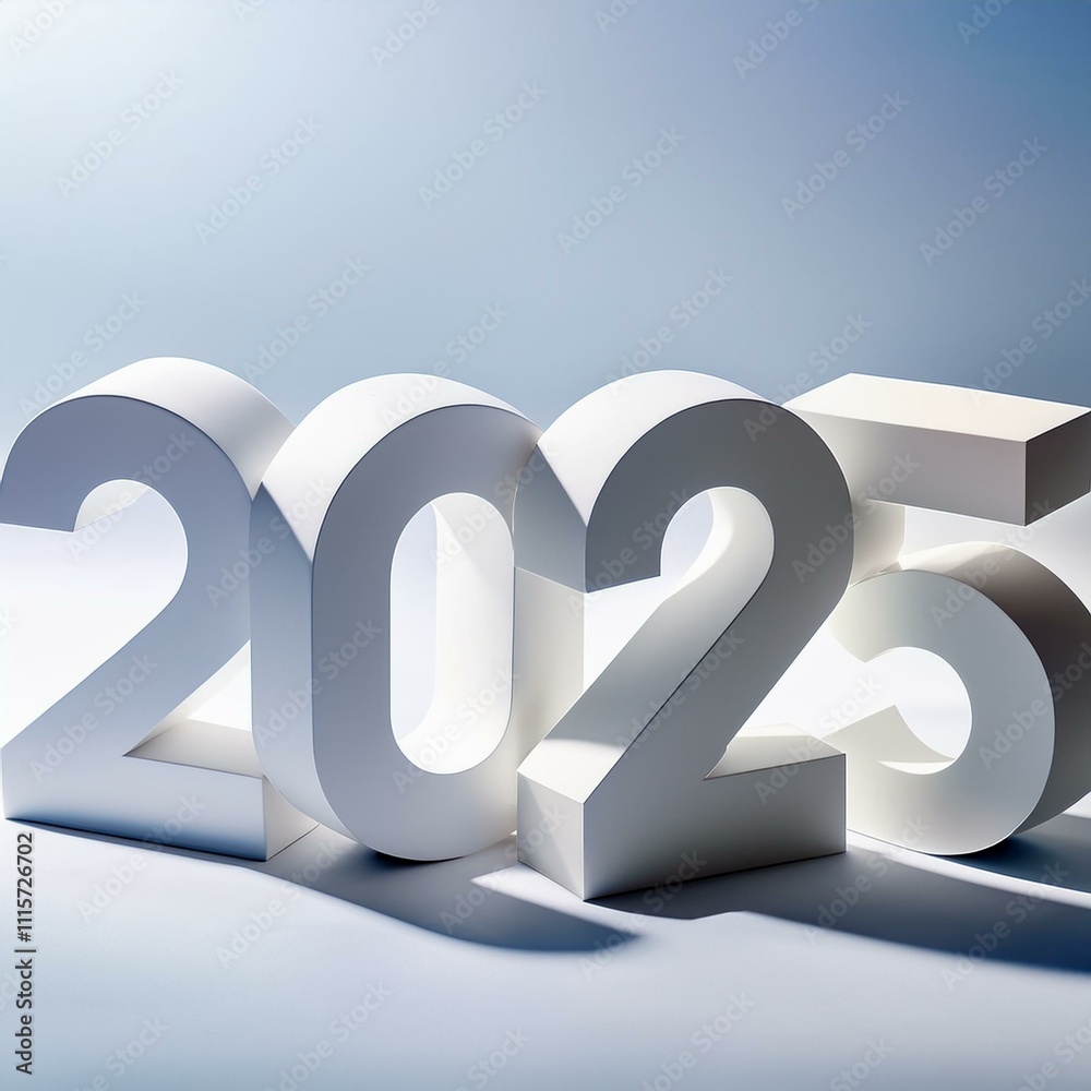 2025 3d text New Year gold realistic rendering celebration AI Image Stock Illustration | Adobe Stock