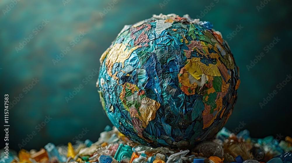 Globe constructed from single-use plastics showcases environmental ...