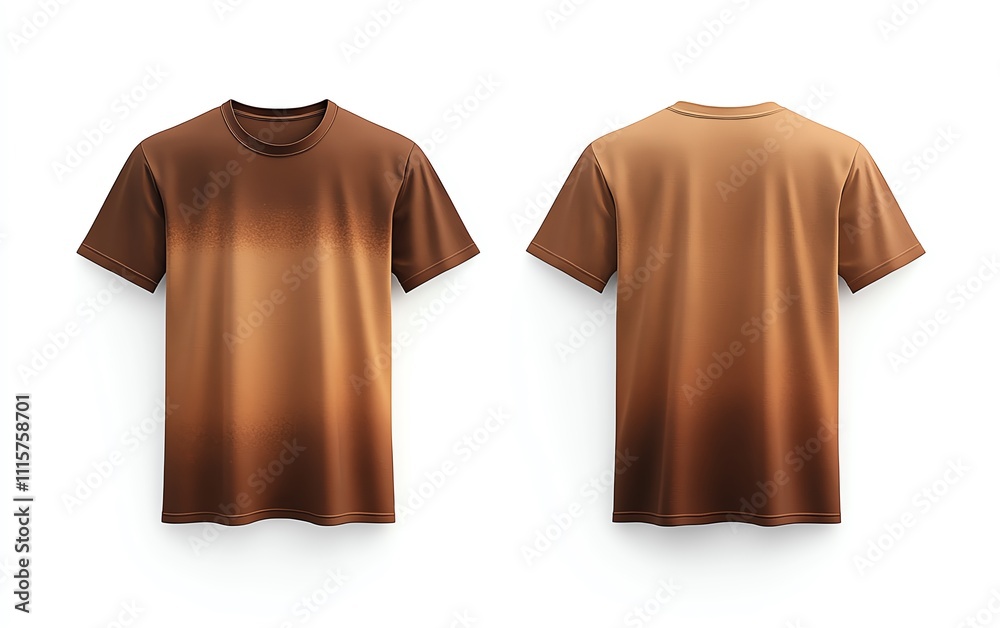 Mockup showcase of front and back view t-shirt design studio setting ...