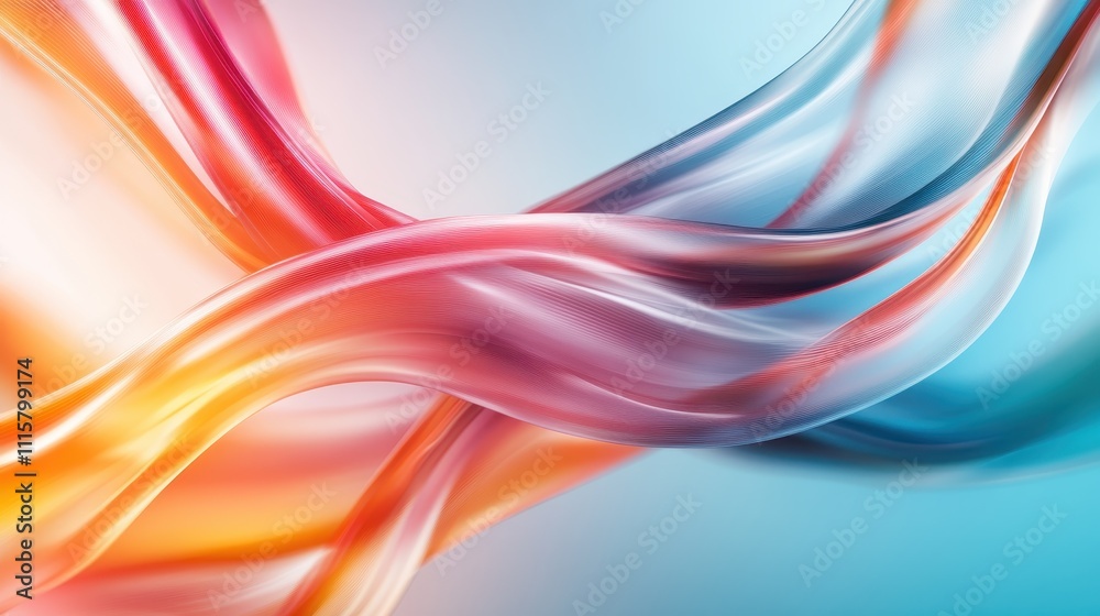 Translucent ribbons gracefully weave together, forming a stunning ...