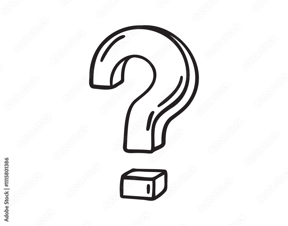 Question mark hand drawn doodle symbol. Drawing line question mark ...