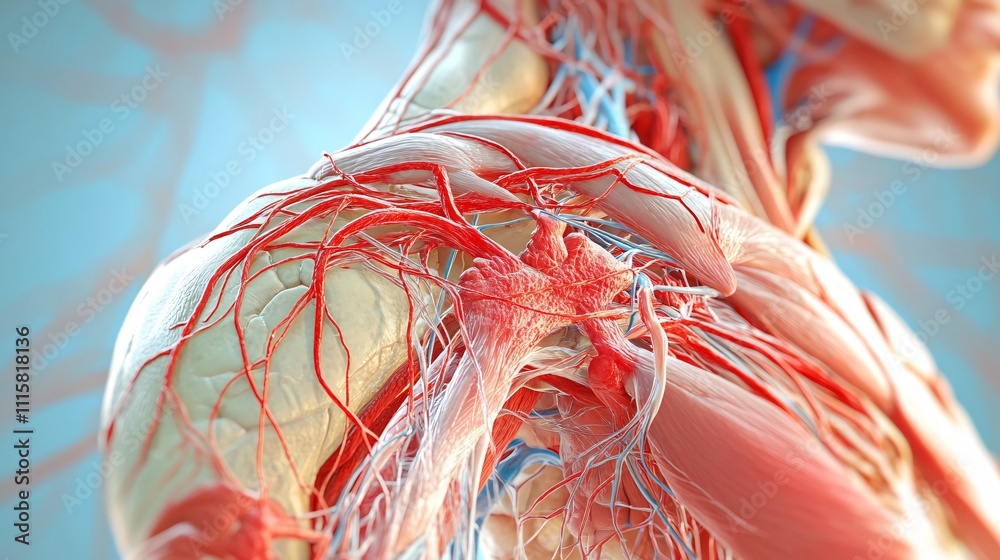 92.A 3D rendering of the brachial plexus nerves, clearly illustrating ...