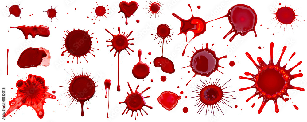 Blood Splatter Collection: A diverse range of blood splatters, from ...