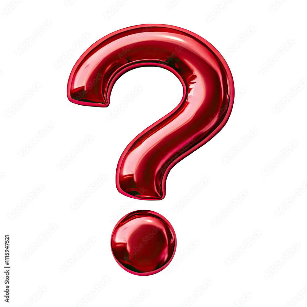 red question mark on a transparent background. 3d question mark in png format Stock Illustration ...