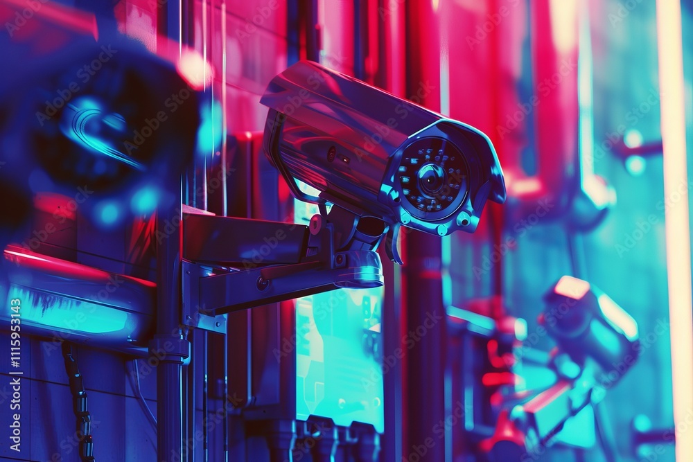 CCTV cameras and alarm systems monitoring assets, security and ...