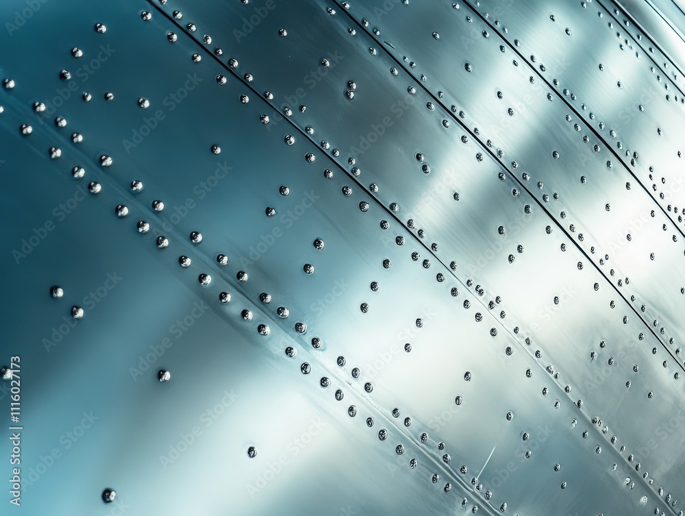 Aerodynamic wing design closeup showcasing metallic surface texture and ...