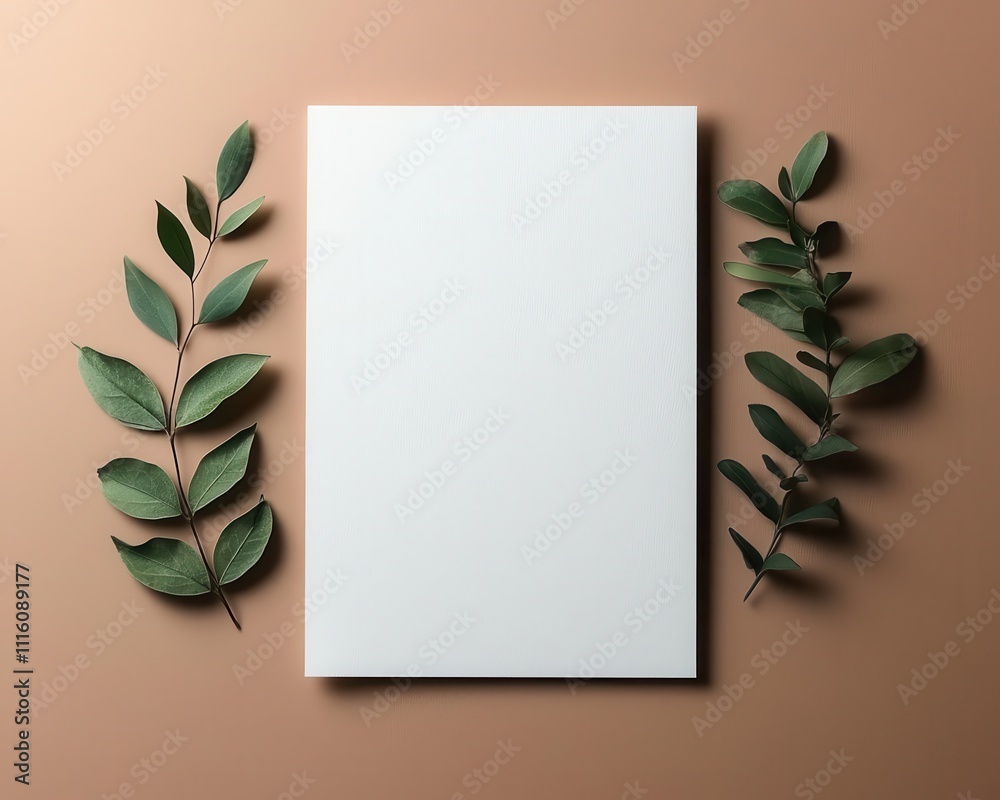 Minimalist wedding program with a delicate leaf outline at the top ...