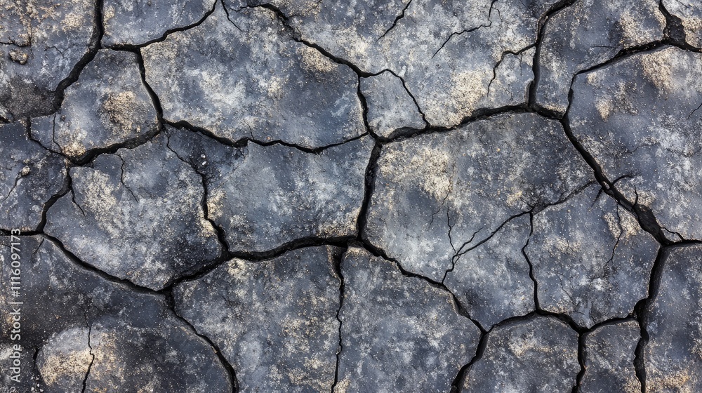 Cracked asphalt texture showcasing damage from seismic activity and ...