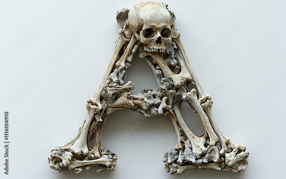 alphabet, bones, letters, skeleton, spooky, eerie, creepy, horror ...