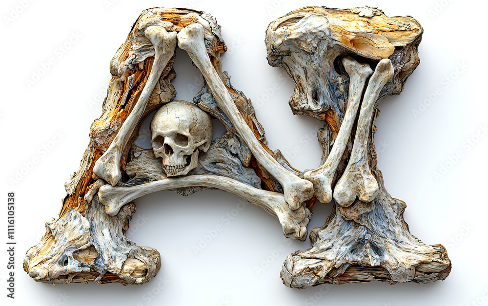 Ilustración de Stock alphabet, bones, letters, skeleton, spooky, eerie ...