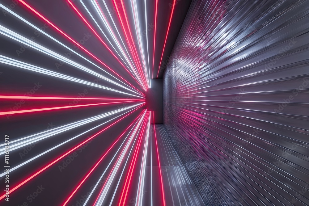 Captivating 3D Projection of Neon Streams and Silvery Grey Wallpaper ...