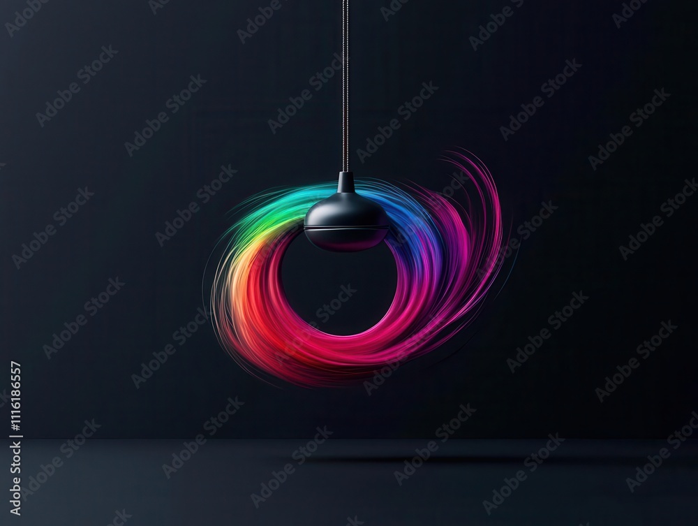 Conceptual graphic of a pendulum swing, energy oscillation in vibrant ...