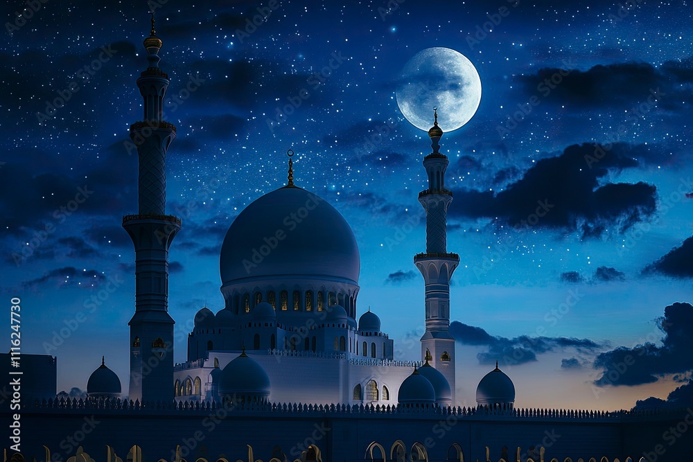 Mosque Dome Scescent Moon Star Sky Night Israa Mecca Mohammed Ramadan ...
