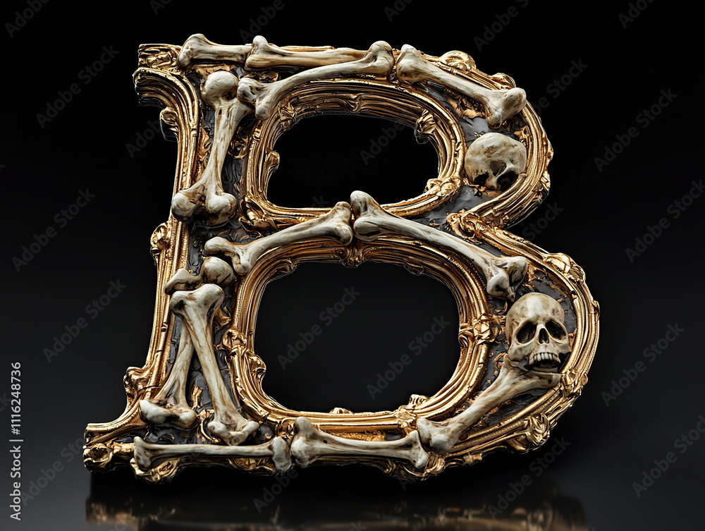 alphabet, bones, letters, skeleton, spooky, eerie, creepy, horror ...