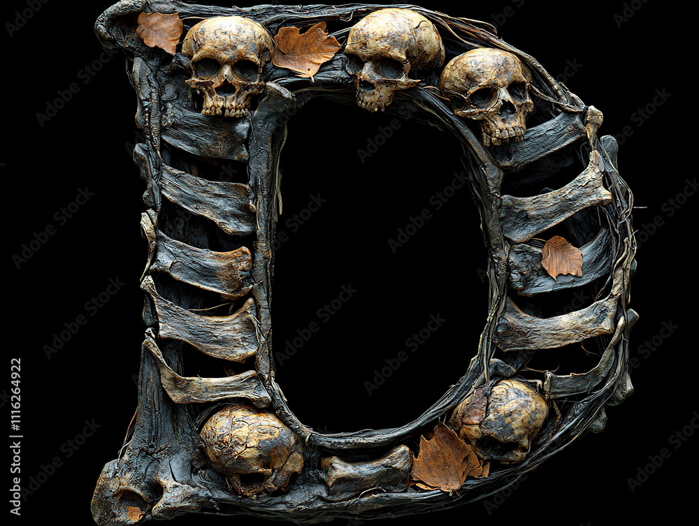 alphabet, bones, letters, skeleton, spooky, eerie, creepy, horror ...