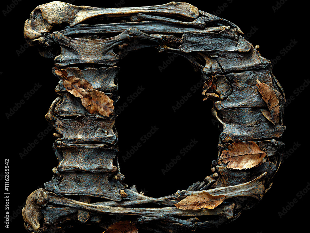 Stock-Illustration „alphabet, bones, letters, skeleton, spooky, eerie ...