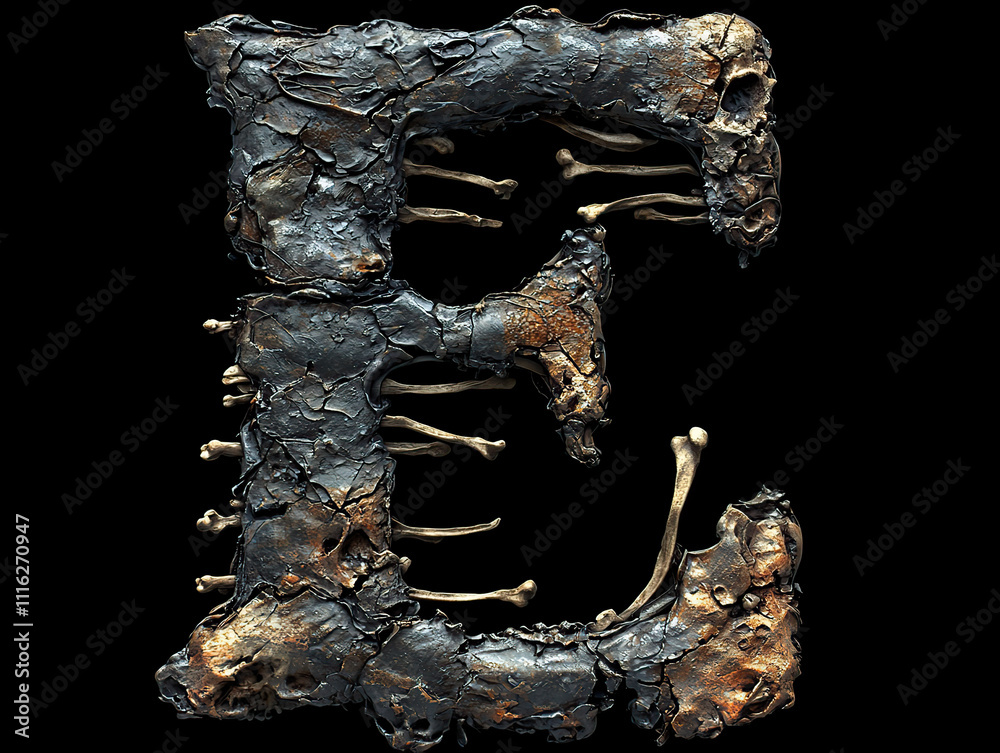 alphabet, bones, letters, skeleton, spooky, eerie, creepy, horror ...