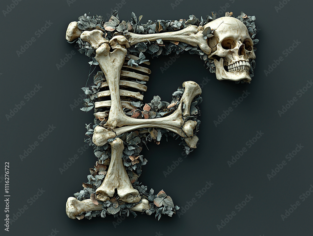 alphabet, bones, letters, skeleton, spooky, eerie, creepy, horror ...