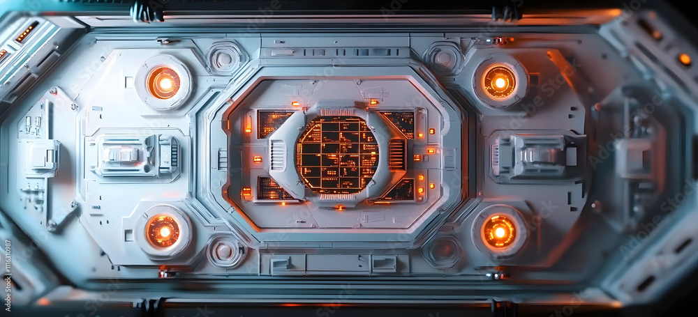 Space station, spaceship, starship Sci-fi style futuristic facility ...