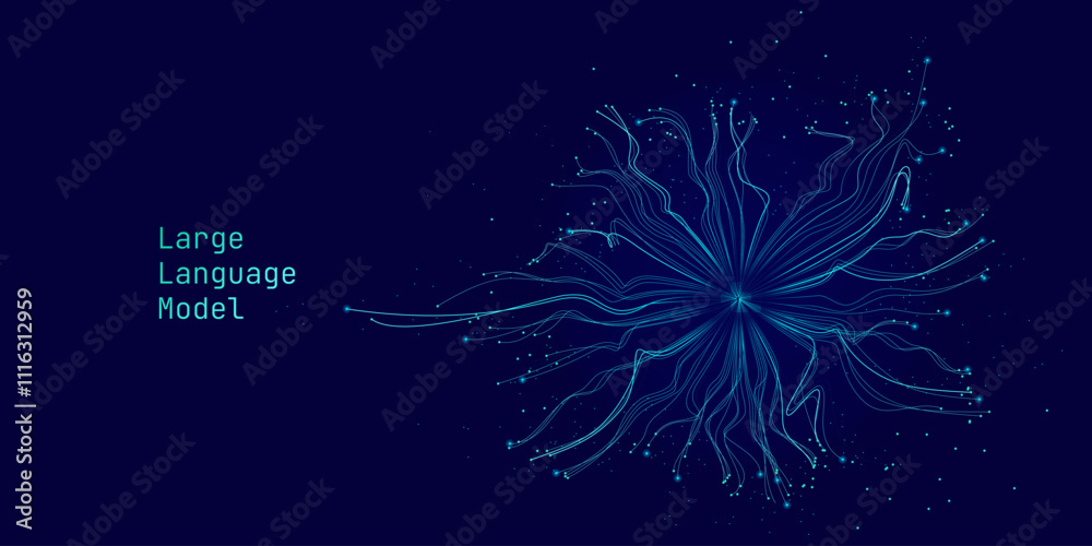 Illustration of abstract stream concept. Artificial intelligence. Big ...