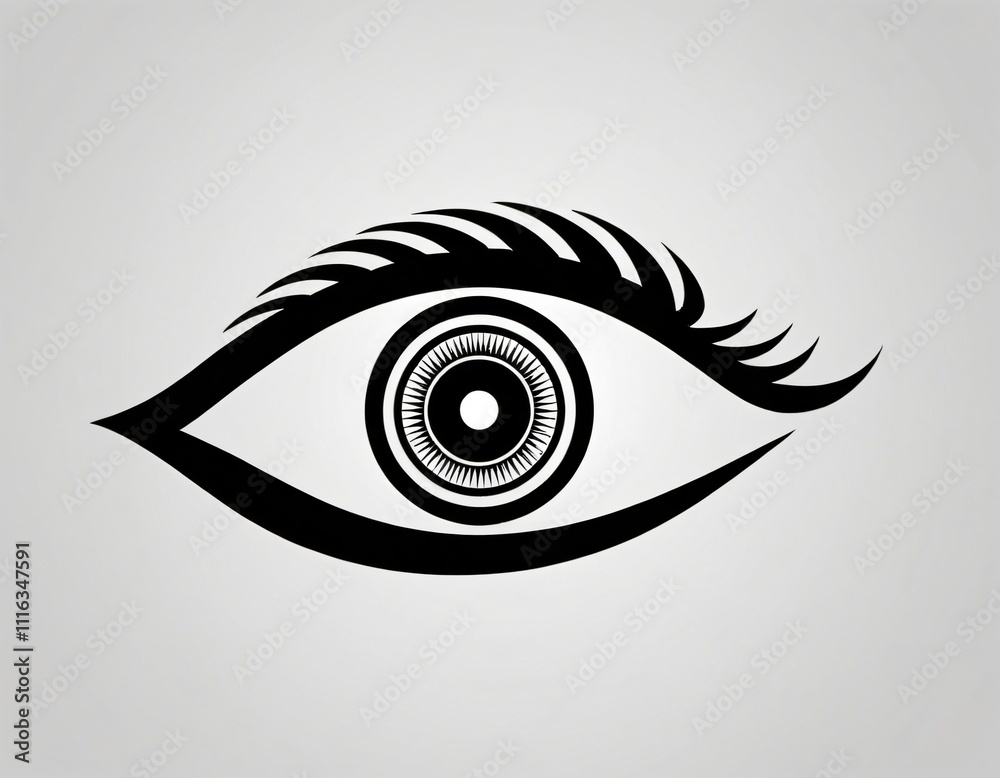 Ilustração A clean logo with a stylized eye, emphasizing vision and ...
