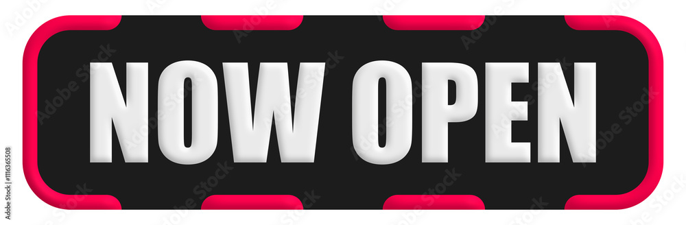 Now Open Stamp Seal, Black Background Now Open Word Rubber Stamp Banner ...