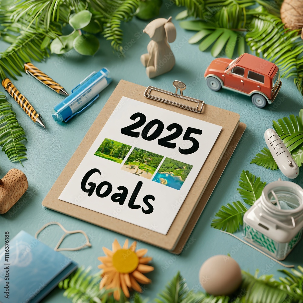 Paper 2025 goals concept. Goals for 2025 with decorative elements Stock ...