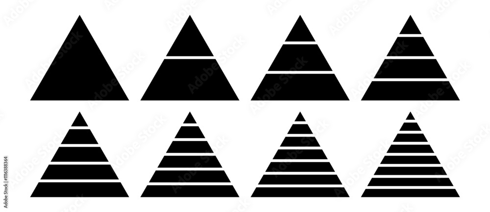 Triangle shape with lines as modern design element, logo or icon ...