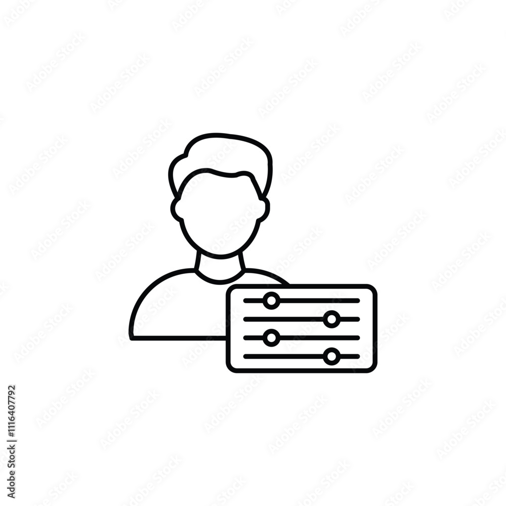 เวกเตอร์ Stock Account Settings Line Icon. Profile User Settings Linear ...