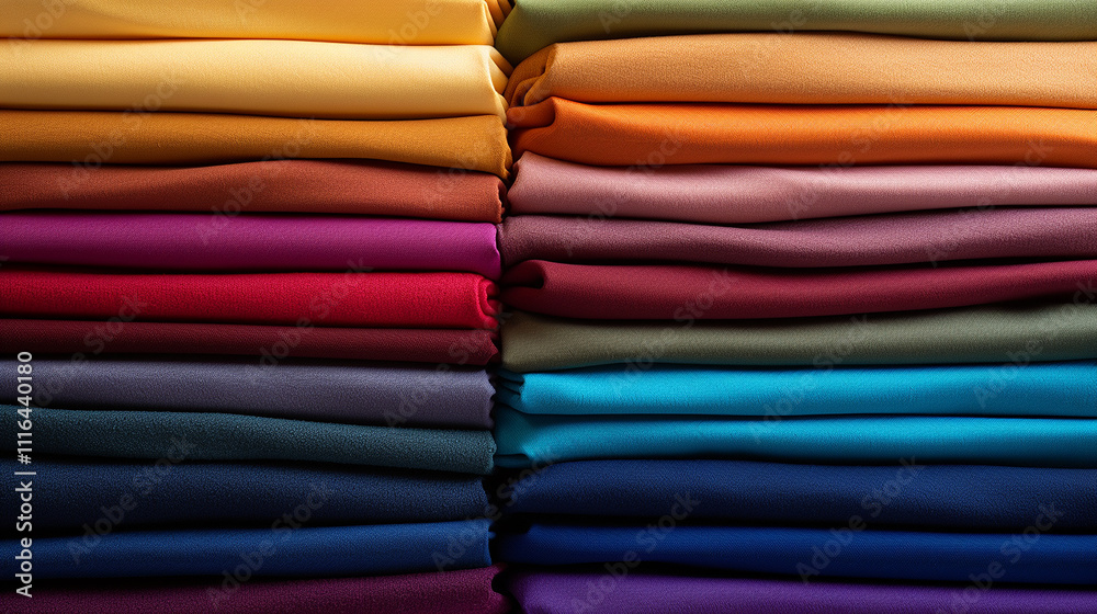 Different types of fabrics with a color palette photo Stock ...