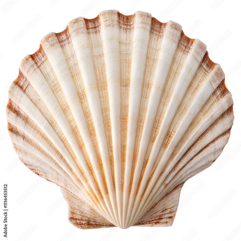 Detailed Scallop Shell isolated on transparent background cutout, Png ...