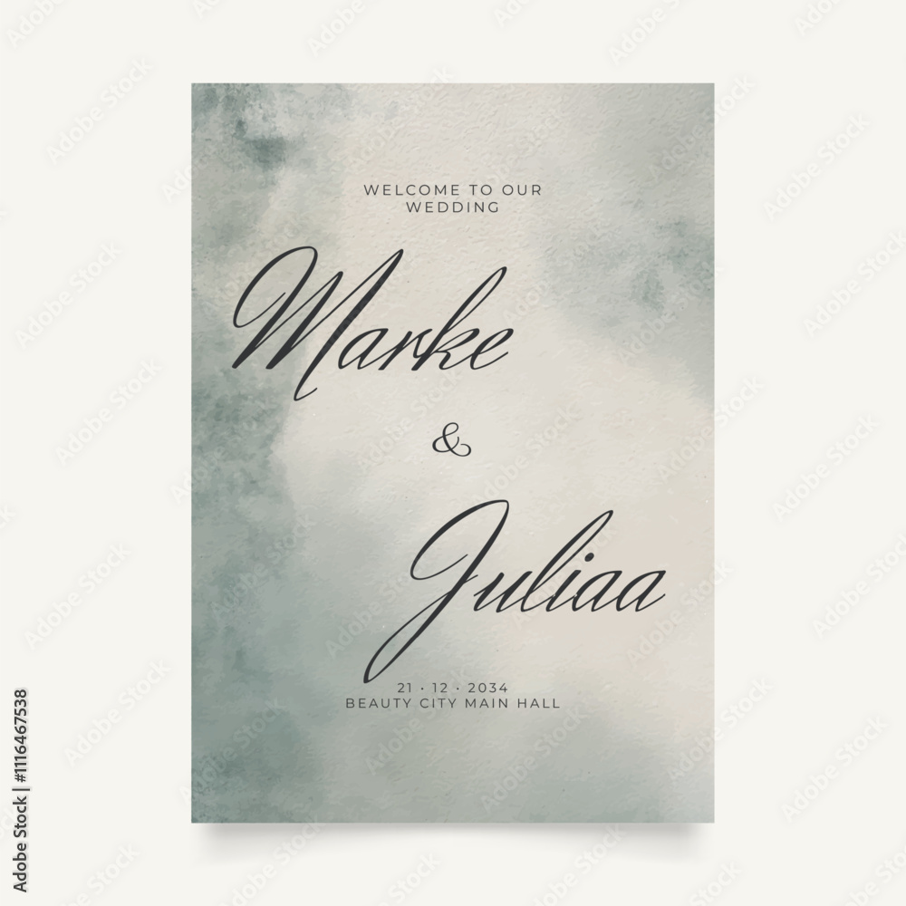 Wedding poster for welcome sign. Vector printable wedding props. Flyer ...