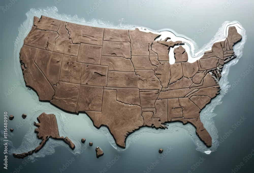 Foto de Stock usa map of america, united States globe Showing State ...