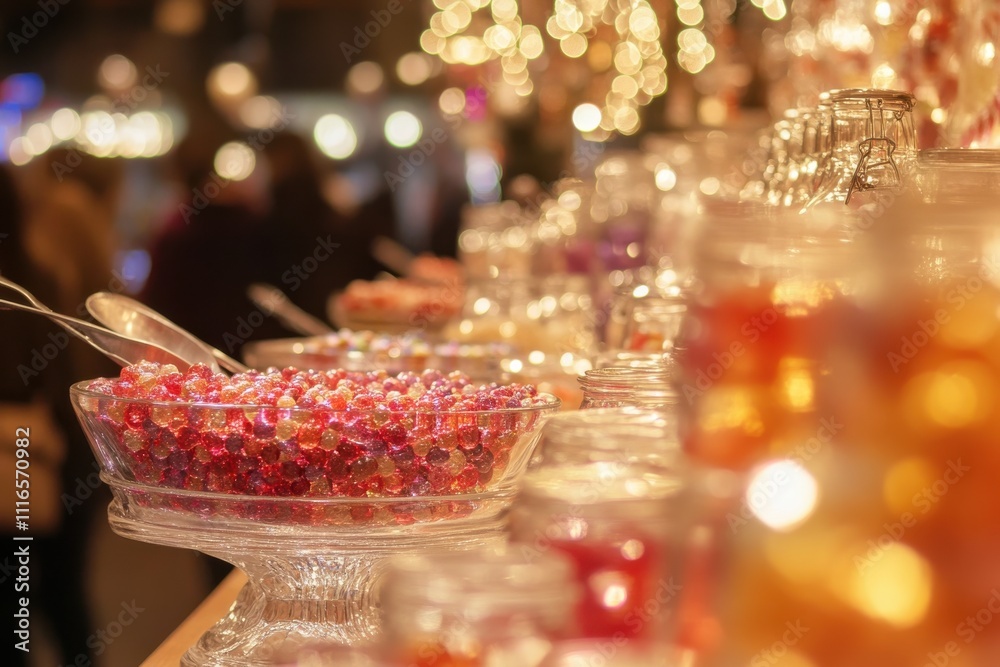 Vintage Candy Shop Counter with Jars Full of Colorful Candies ...