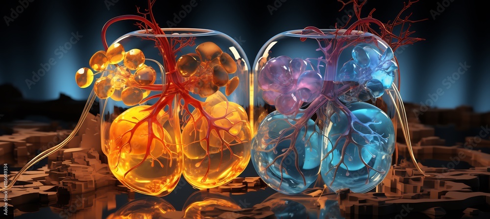 3d kidney model depicting Acute Kidney Injury AKI causes the ...