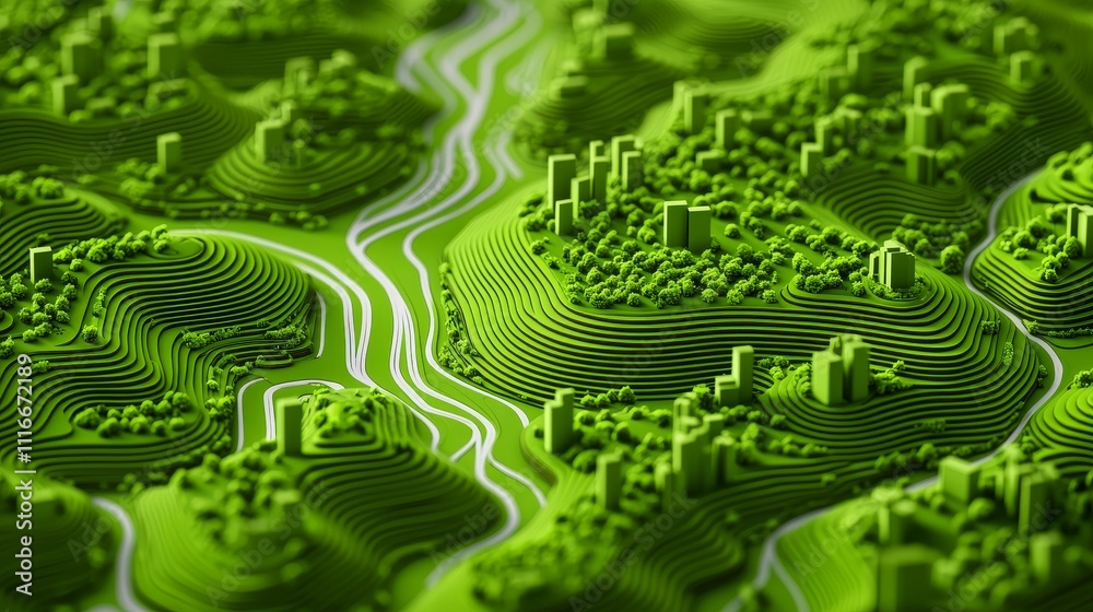 Sustainable urban landscapes green city planning models digital ...